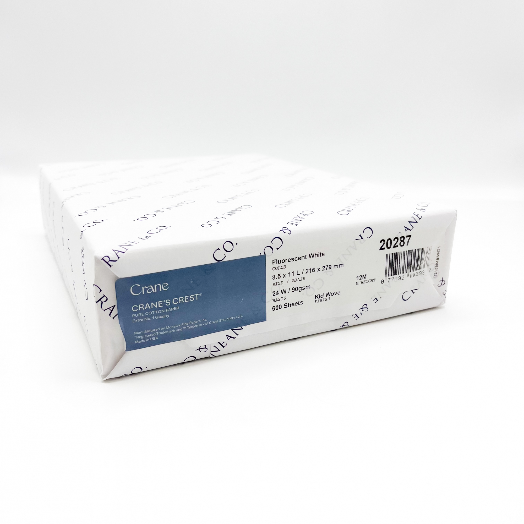Cranes Crest 24lb 90g Writing Fluorescent White Wove 8 1 2x11 500 Pkg